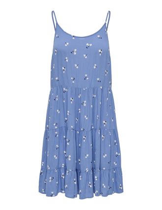 Only Damen Sommerkleid Onlmaj Life S/L AOP Short Dress WVN Noos, Blau, XXS