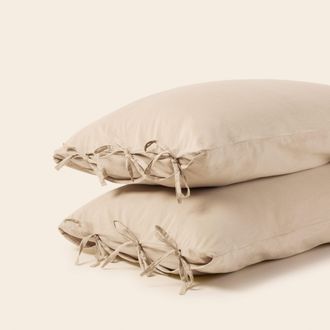 Madura Lot De 2 Taies DOreiller Satheene Beige nude - BEIGE