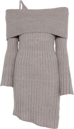 House of Sunny Grob geripptes Minikleid - Grau