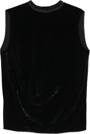 Rick Owens Draped Velvet Top - - Tops - Damen - Schwarzk - M