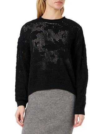 Only Pullover Damen, Schwarz, M