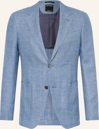 Ermenegildo Zegna Zegna Sakko Mit Leinen Slim Fit blau