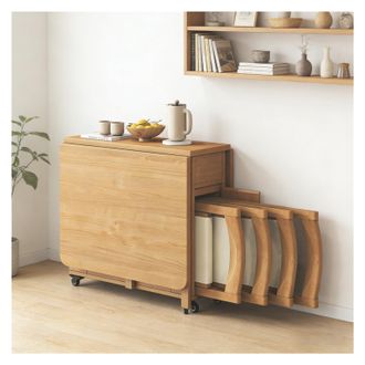 Generic klappbarer esstisch Klappbarer Esstisch mit St&uuml;hlen Ausziehbarer Esstisch mit Schubladen und 4 Rollen Landhausstil aus Holz for K&uuml;che und Wohnzimmer