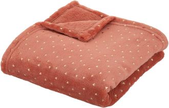Atmosphera Atmosphera - Kinderplaid Berlingot - Flanell - rosa Terracotta - 75x100 cm - Terrakotta