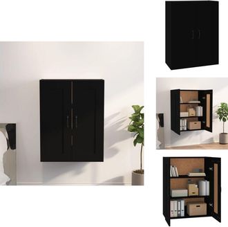 vidaXL Armoire murale suspendue Noir 69,5x32,5x90 cm - Armoire Murale - Meuble De Rangement - Buffet Suspendu - Armoire Noire - Armoire Design