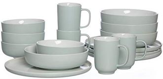 Ritzenhoff & Breker Kombiservice Jasper, 16-teilig, Mint, Steinzeug, Teller Schalen und Becher für 4 Personen