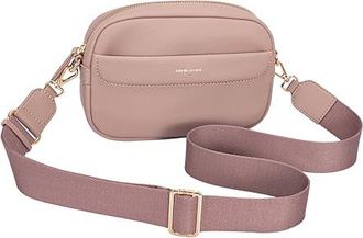 David Jones Paris - Pochette Bandoulière - Sac porté travers - Porté épaule - Taille Mini - Matière Synthétique - Pratique Ville Chic Voyage Classique (Adobe Rose