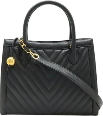 Chanel Sac 2way en cuir Chevron Pre-owned - Femme - Pre-owned - Noir - Taille: ONE Size
