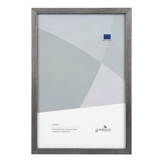 Goldbuch Bilderrahmen Skandi 20x30 cm, Einzelrahmen aus Echt Holz, Portraitrahmen zum Stellen, Holzrahmen mit Wandhalterung, Foto Rahmen, Frame Silber