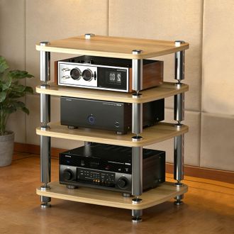 Generic HiFi Regal Audio-Rack, Druckerst&auml;nder, AV-Medienst&auml;nder mit sto&szlig;d&auml;mpfenden Fu&szlig;rasten, Audio-Rack-Tower, CD-Player-St&auml;nder for Zuhause/B&uuml;ro/Audio-Video
