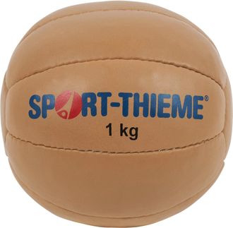 Sport-Thieme Medizinball Klassik | Vintage Medizin-Ball aus echtem Leder | In 1kg, 1,5kg, 2kg, 3kg, 4kg o. 5kg | Handgenäht, ohne Ventil, Granulat Füllung | Deutsc