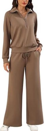 SHEKINI Survetement Femme Ensemble de Surv&ecirc;tement Deux Pi&egrave;ces &agrave; Manches Longues D&eacute;contract&eacute; Ensembles Sports Haut avec demi-fermeture &eacute;clair Pantalon de joggi