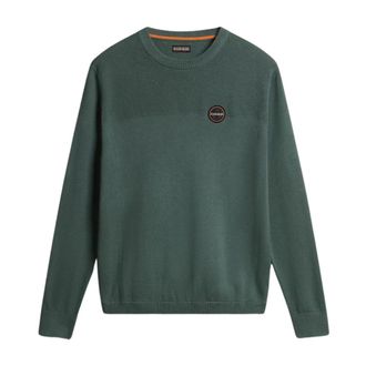 Napapijri Gr&uuml;ner Baumwoll-Rundhalsausschnitt Pullover - - Knitwear - Herren - Gr&uuml;n - 2XL