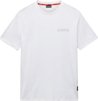 Napapijri T-Shirt Coton avec Manches Courtes et col Rond Blanc - Taille 2XL