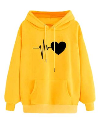 Heekpek Damen Hoodie Sweatshirt Herbst Winter Pullover Tops Langarm Shirt Hoodie Mode Love Print Pullover mit Tunnelzug Kordel und Taschen Langarm Hoodie,L,Ge