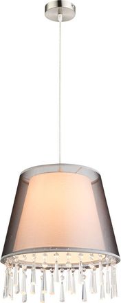 Globo Lighting Hänge Leuchte Kristall Pendel Decken Lampe Schlaf Zimmer Beleuchtung Textil schwarz Globo 15093H
