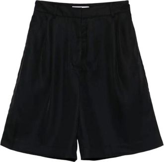 Frankie Shop Femme, Shorts, Noir, Taille: 42 FR Marfa Pleated Fluidtwill Bermuda