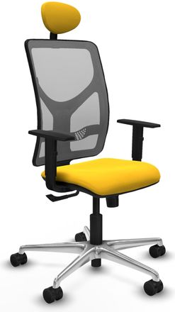 Piqueras y Crespo Verstellbarer Stuhl mit Rollen, 1D-Armlehnen, h&ouml;henverstellbare Lendenwirbelst&uuml;tze und festes Kopfteil, ausgestattet mit 3 Positionen und Schneidschau