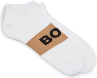 BOSS Herren 2P AS Logo CC Knöchellange Socken aus Stretch-Gewebe im Zweier-Pack Natur101 43-46