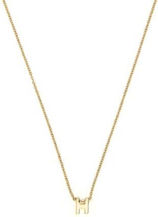 Luxenter Collier alphabet finition or 18 carats - Lettre H, m&eacute;diano, m&eacute;tal, sans pierre pr&eacute;cieuse, Mediano, M&eacute;tal, Pas de gemme