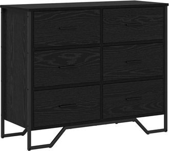 vidaXL Commode Ch&ecirc;ne noir 91 x 35.5 x 74.5 cm Bois ding&eacute;nierie Vidaxl