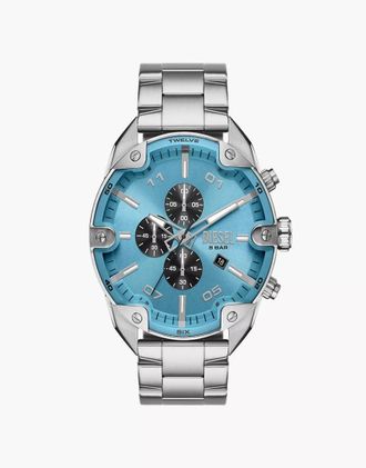 Diesel Spiked - Montre chronographe en acier inoxydable - Argent&eacute;