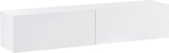 Beliani TV-Möbel Weiß Faserplatte 140 cm Hängend 2 Türen Einfarbig Schmal Modern Schlicht TV-Hängeschrank Fernsehschrank TV-Lowboard Wohnzimmer