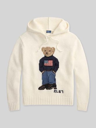 Polo Ralph Lauren Comfort Fit Strick-Hoodie mit Polo-Bear-Intarsia