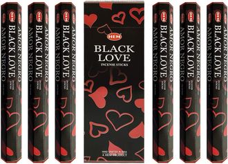 Hem Schwarze Liebe R&auml;ucherst&auml;bchen 6 Packung