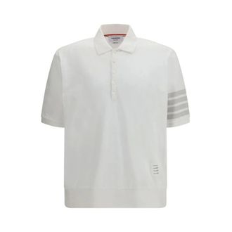 Thom Browne Homme, Tops, Blanc, Taille: 2XL Polo Chemises