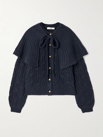 Frame Denim The Cape Cardigan Aus Einer Merinowollmischung In Zopfstrick - Blau