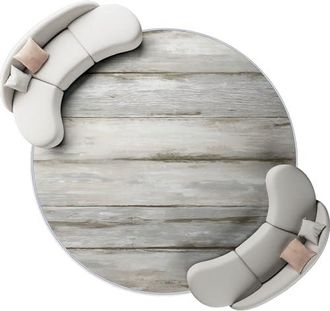 Generic Tapis Lavable et Antid&eacute;rapant Gris Clair pour Salon Salle &agrave; Manger Chambre Adulte et Ado Cuisine - Tapis Motif Boh&egrave;me Vintage Grain De Bois, Poil Ras 