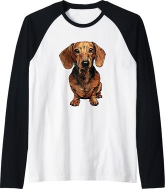 Whyitsme Design Roter Dackel-Hund Illustration Raglan