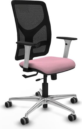 Piqueras y Crespo Computerstuhl mit wei&szlig;en und schwarzen Armlehnen, h&ouml;henverstellbare Lendenwirbelst&uuml;tze, ausgestattet mit Syncro/Traslack und Schneideschaum, Schwarz/R