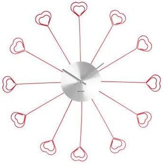 Present Time Silly Wanduhr Heart Paper Clip rot one Size