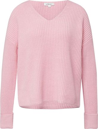 s.Oliver Grobstrickpullover mit V-Ausschnitt im Relaxed Fit