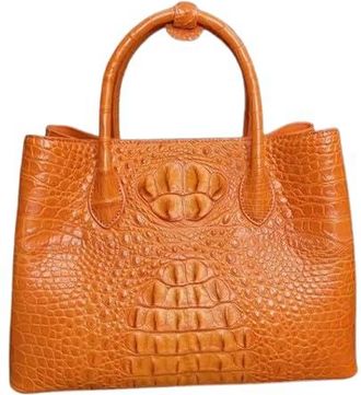 Generic Sac cabas pour femme en cuir dalligator v&eacute;ritable, authentique &eacute;cailles de crocodile exotique. Sac &agrave; main bandouli&egrave;re femme