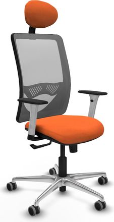 Piqueras y Crespo Arbeitsstuhl mit Zulema-Armlehnen, h&ouml;henverstellbarer Lendenwirbelst&uuml;tze und festem Kopfteil, ausgestattet mit Sincro 3-Positionen und Schneideschaum,