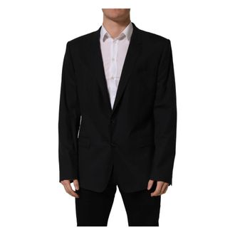 Dolce & Gabbana Wollblazer mit einfachem Knopfreihe - - Jackets - Herren - Schwarzk - 3XL