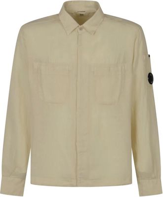 C.P. Company C.p. Company, Homme, Chemises, Beige, Taille: M Chemises Long Sleeve in Linen
