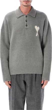 Ami Homme, Pulls, Gris, Taille: S Polo Ami de Coeur