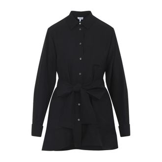 Loewe Bluse mit G&uuml;rtel - - Dresses - Damen - Schwarzk - 3XS