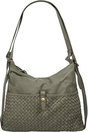 Samantha Look Sac shopping Femme cuir véritable | Fabriqué en Italie, sac bandoulière vintage au look tressé 021384