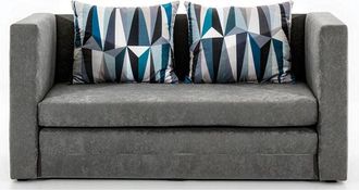 Les Tendances Canapé convertible 2 places TALIA en tissu - Gris