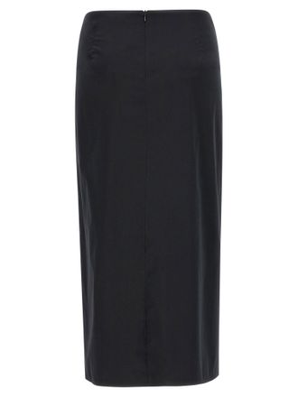 Max Mara Asymmetrical Pleat Draped Skirt - Black