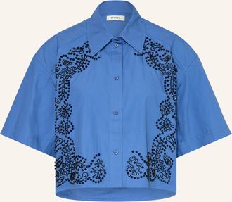 Sandro Sandro Hemdbluse Mit Schmucksteinen blau