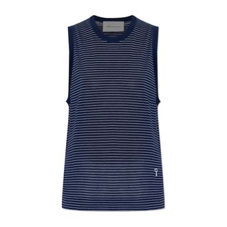 Ami Geripptes Top - - Tops - Damen - Blau - S