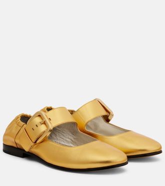 Bottega Veneta Mary-Jane-Ballerinas Amy aus Metallic-Leder