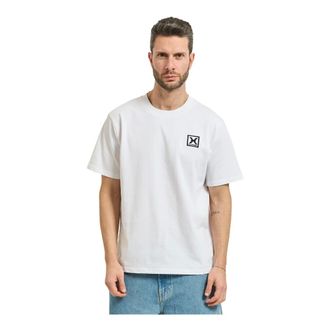 John Richmond Homme, Tops, Blanc, Taille: XL T-shirt Coupe D&eacute;contract&eacute;e