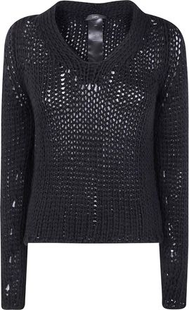 SAPIO pull en maille ajourée - Noir
